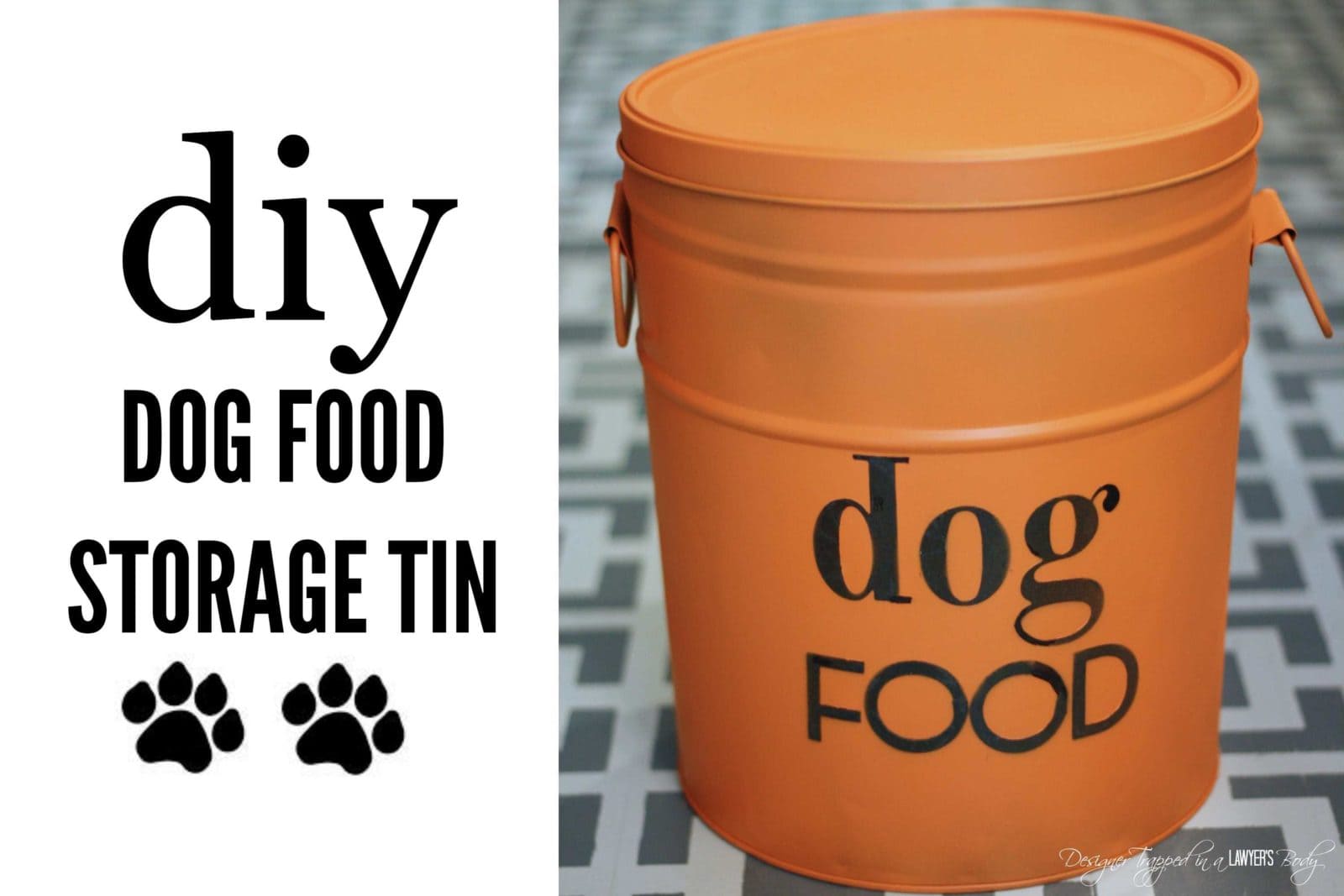 DIY Dog Food Storage from A Popcorn Tin Designertrapped DIY Dog Food Storage from A Popcorn Tin Designertrapped