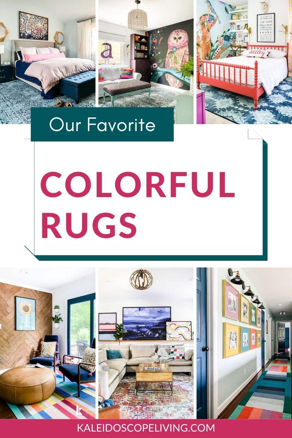 Tour Our Colorful Area Rugs (that all work together in our home)!
