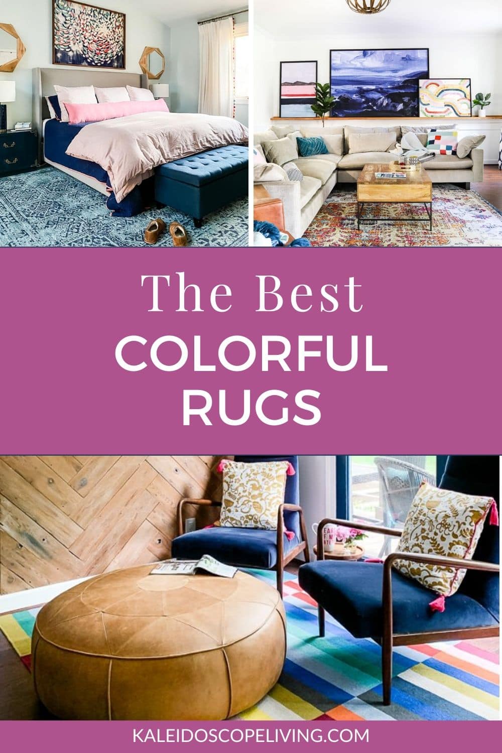 Tour Our Colorful Area Rugs (that all work together in our home)!